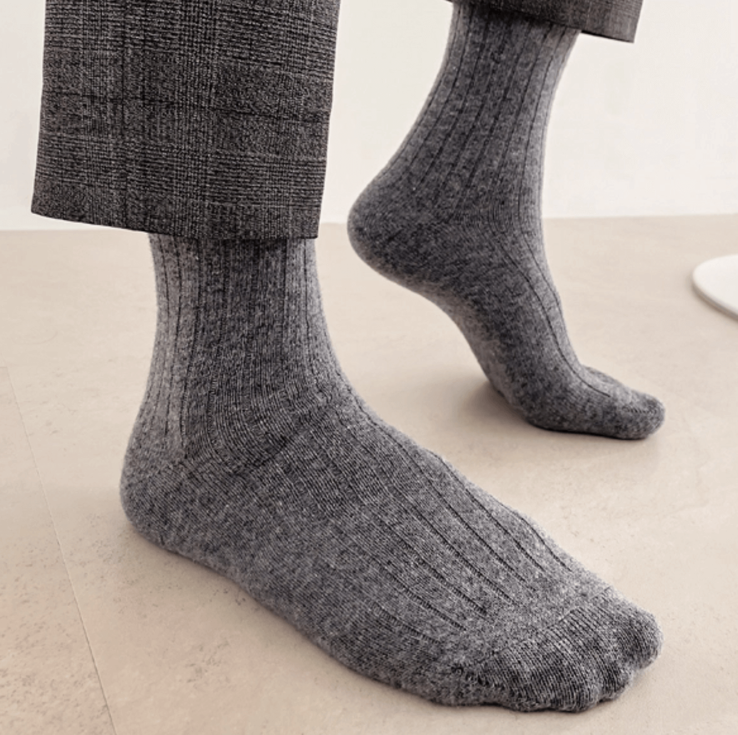 Gray cashmere socks | cashmere bed socks | ribbed cashmere socks – Sock ...