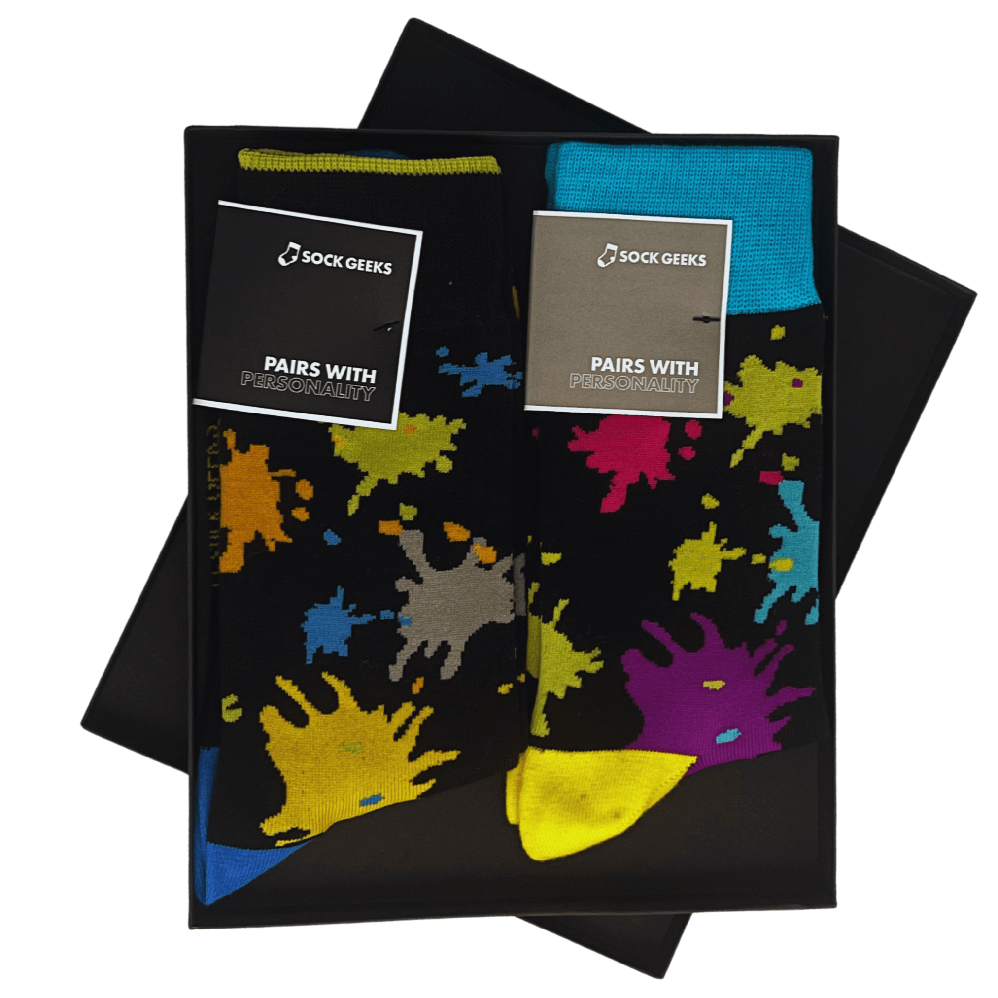 Luxury gift box | Matching socks | Paint splatter socks – Sock Geeks