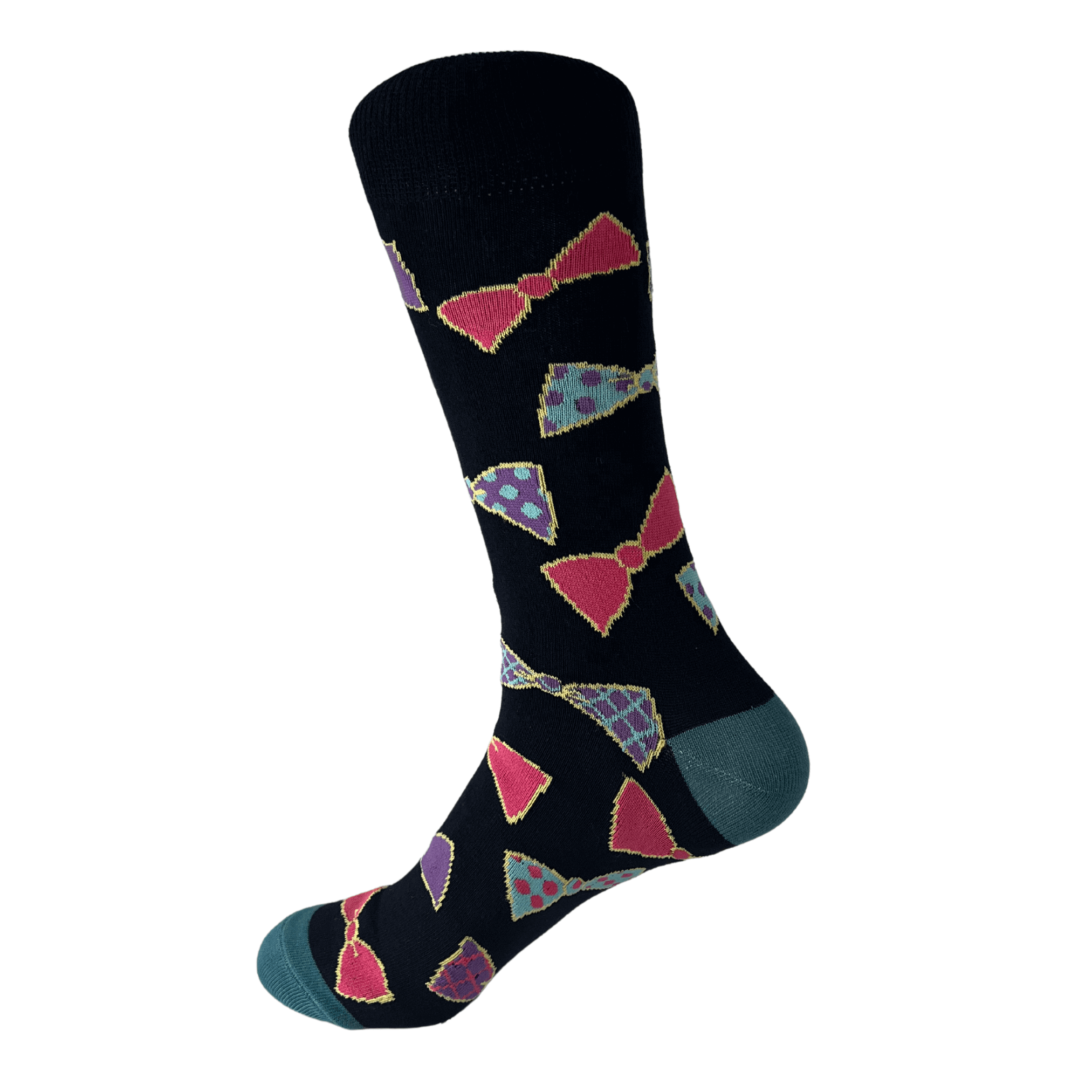 Black Bow Tie Pink Socks | Playful Socks for Men | Unique Men's Socks ...