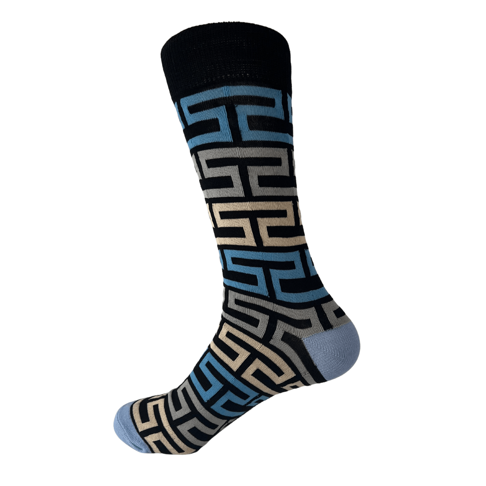 Black labyrinth socks | Sock Geeks | modern socks | high-quality men socks