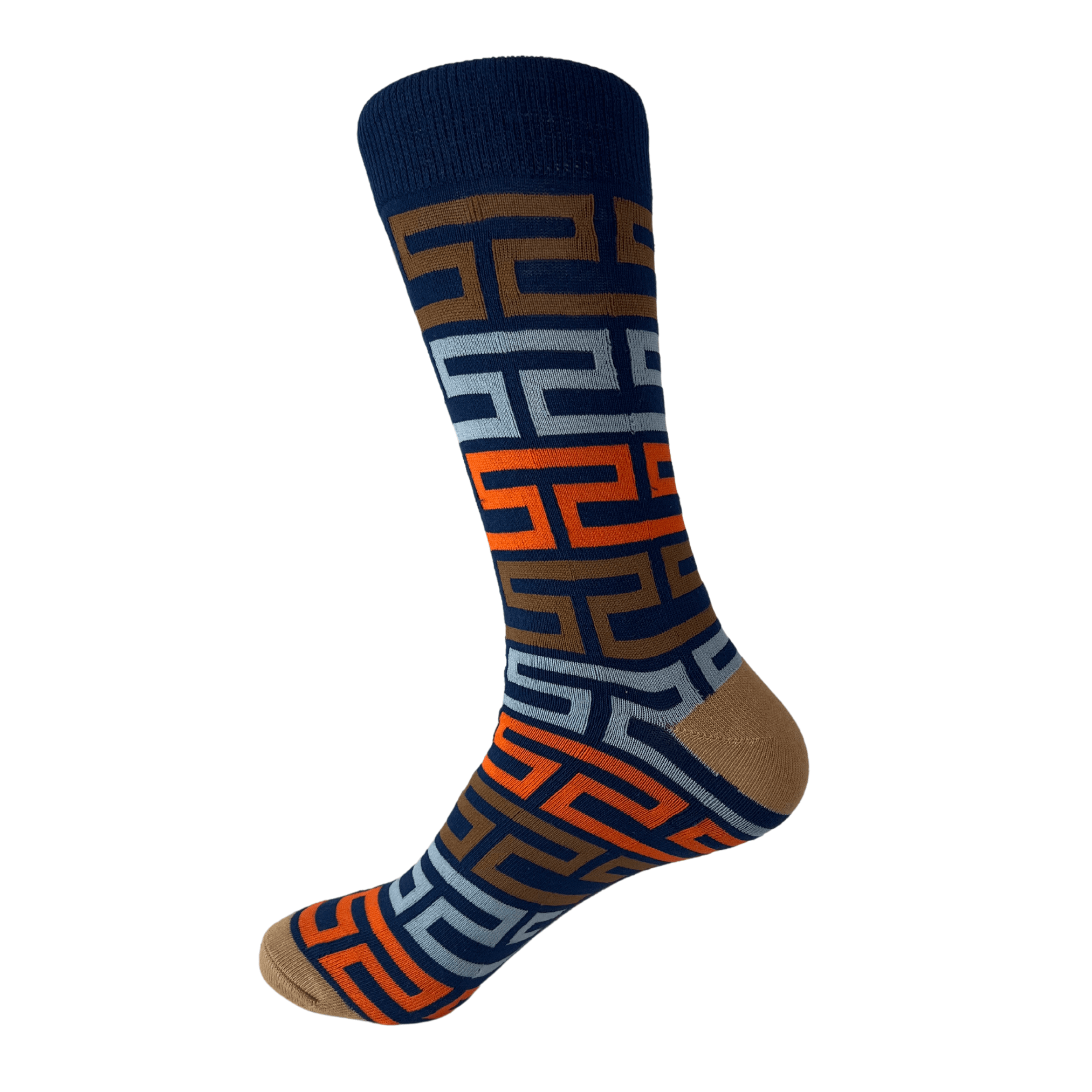 Navy labyrinth socks | Sock Geeks | bold socks | premium cotton socks